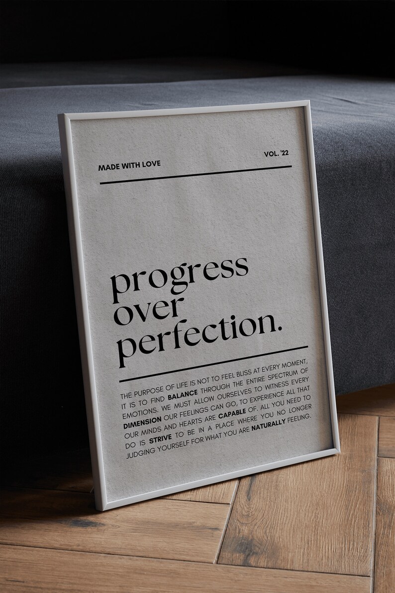 Progress Over Perfection Self-care Affirmation Printable - Etsy