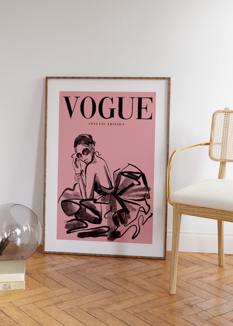 Vogue Pink Vogue Poster Printable Aesthetic Poster Vogue - Etsy