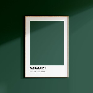 Mermaid Green Pantone, GREEN Pantone Print Poster, Green Pantone Wall ...