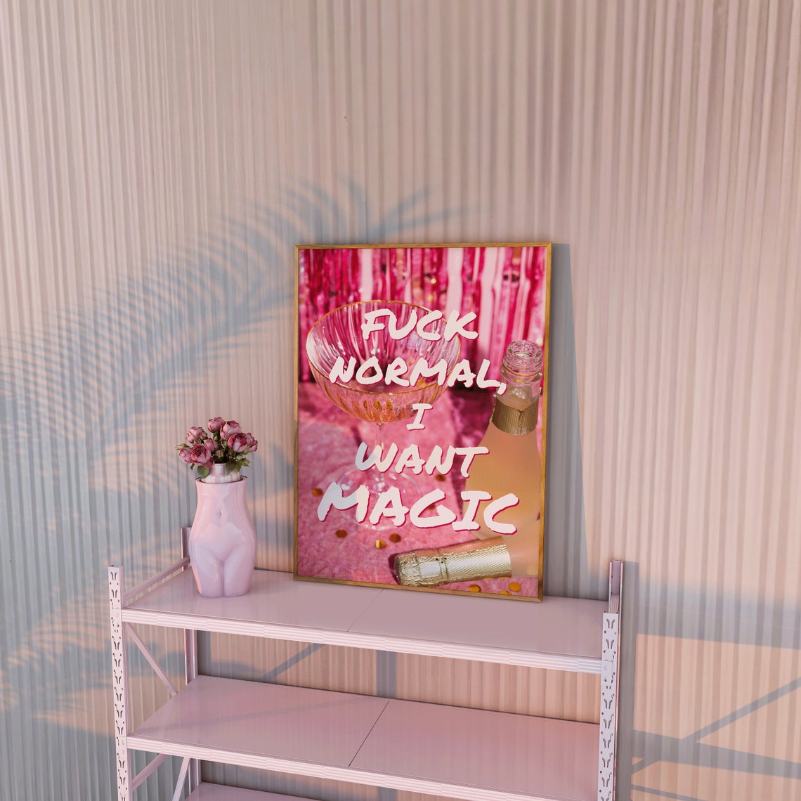 Fuck Normal I Want Magic, Typography Print, Typography Wall Art, Retro ...