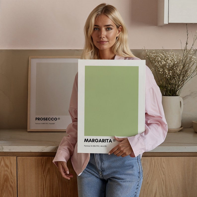 Margarita Green Pantone, GREEN Pantone Print Poster, Green Pantone Wall ...