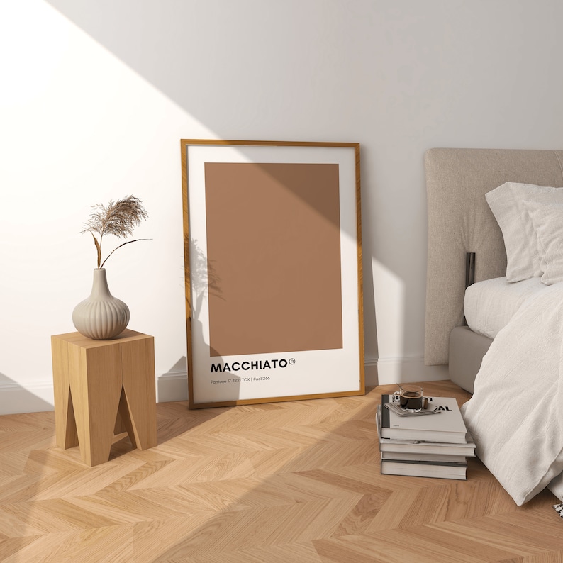 Macchiato Pantone, COFFEE Pantone Print Poster, Nude Pantone Wall Art ...
