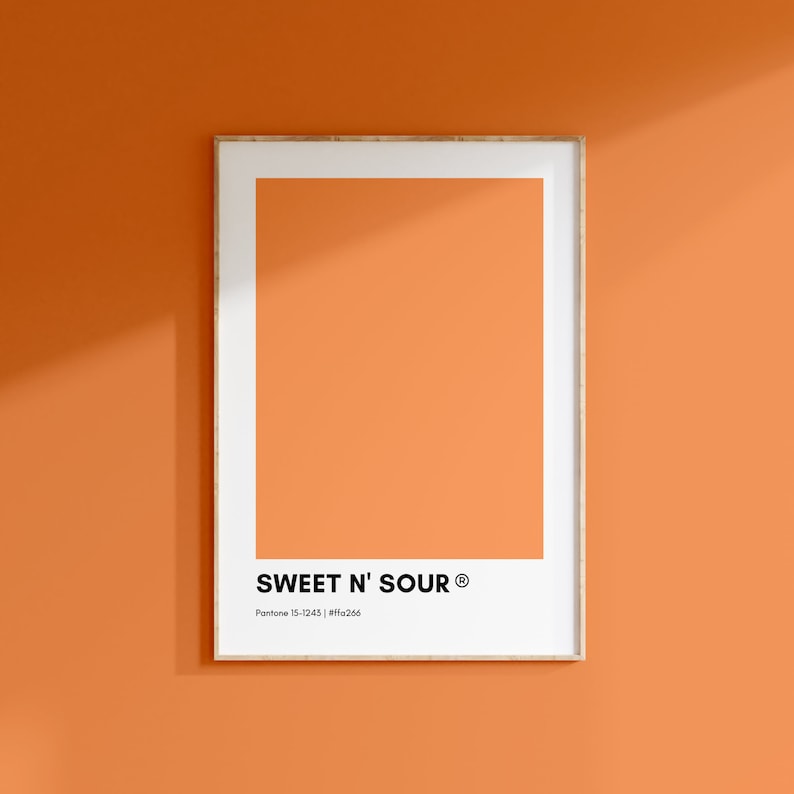 Pantone ORANGE Wall Art Printable Bundle, Set of 6 Prints Orange ...
