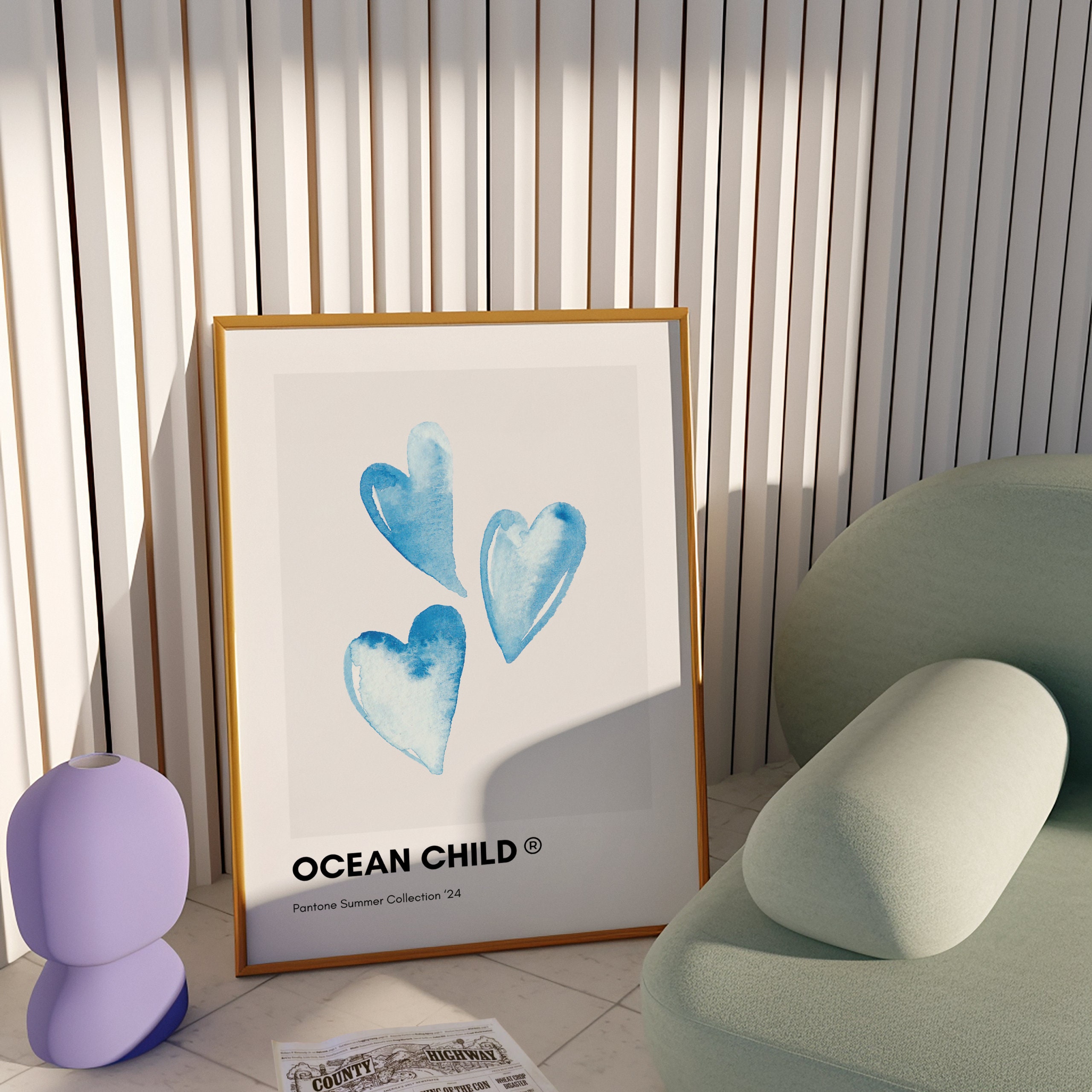 Ocean Child Pantone, SUMMER Pantone Print Poster, Coastal Wall Art ...