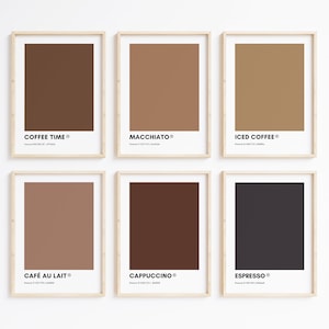 Pantone COFFEE Collection Wall Art Printable Bundle | Set of 6 Prints ...