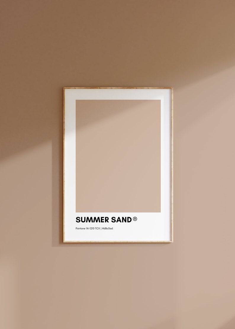 SUMMER SAND Pantone Print Poster, Beige Pantone Poster Print, Pantone ...
