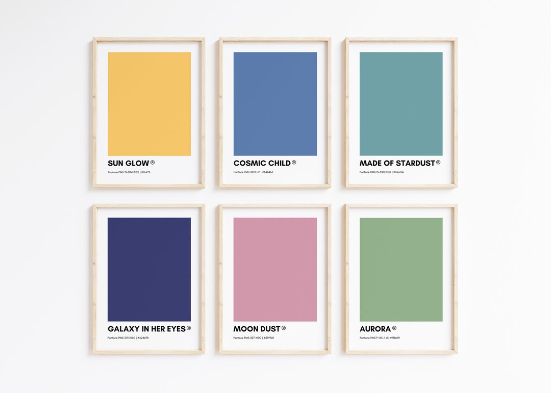 Pantone COSMIC SPACE Collection Wall Art Printable Bundle, Set of 6 ...