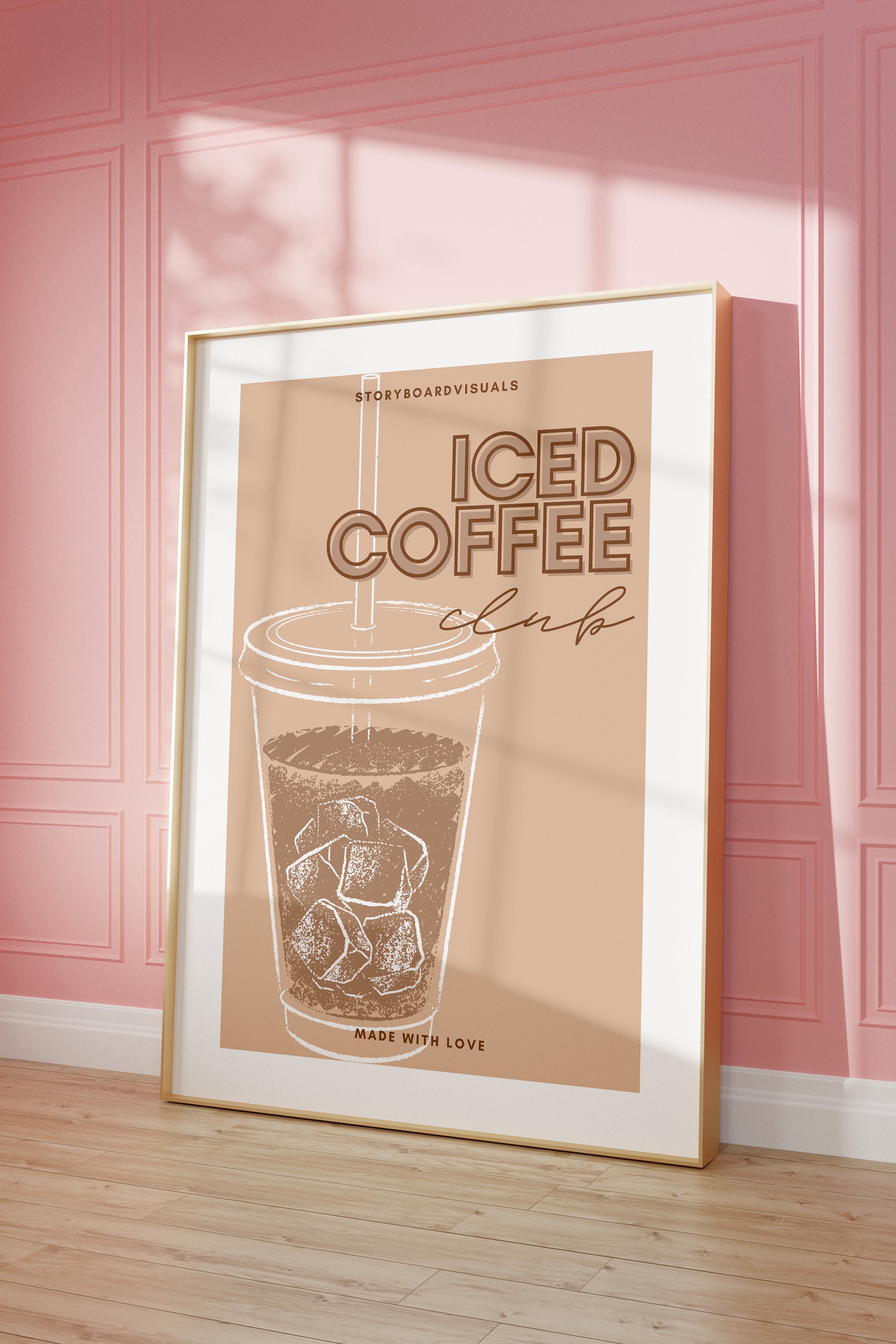Iced Coffee Poster Print, Iced Coffee Wall Art, Retro Coffee Print ...