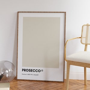 Prosecco Pantone, COCKTAIL Pantone Print Poster, White Pantone Wall Art ...