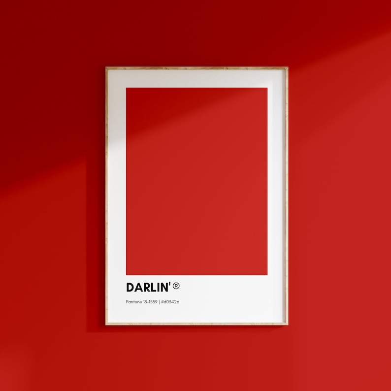 Pantone RED Wall Art Printable Bundle, Set of 6 Prints Red, Pantone ...