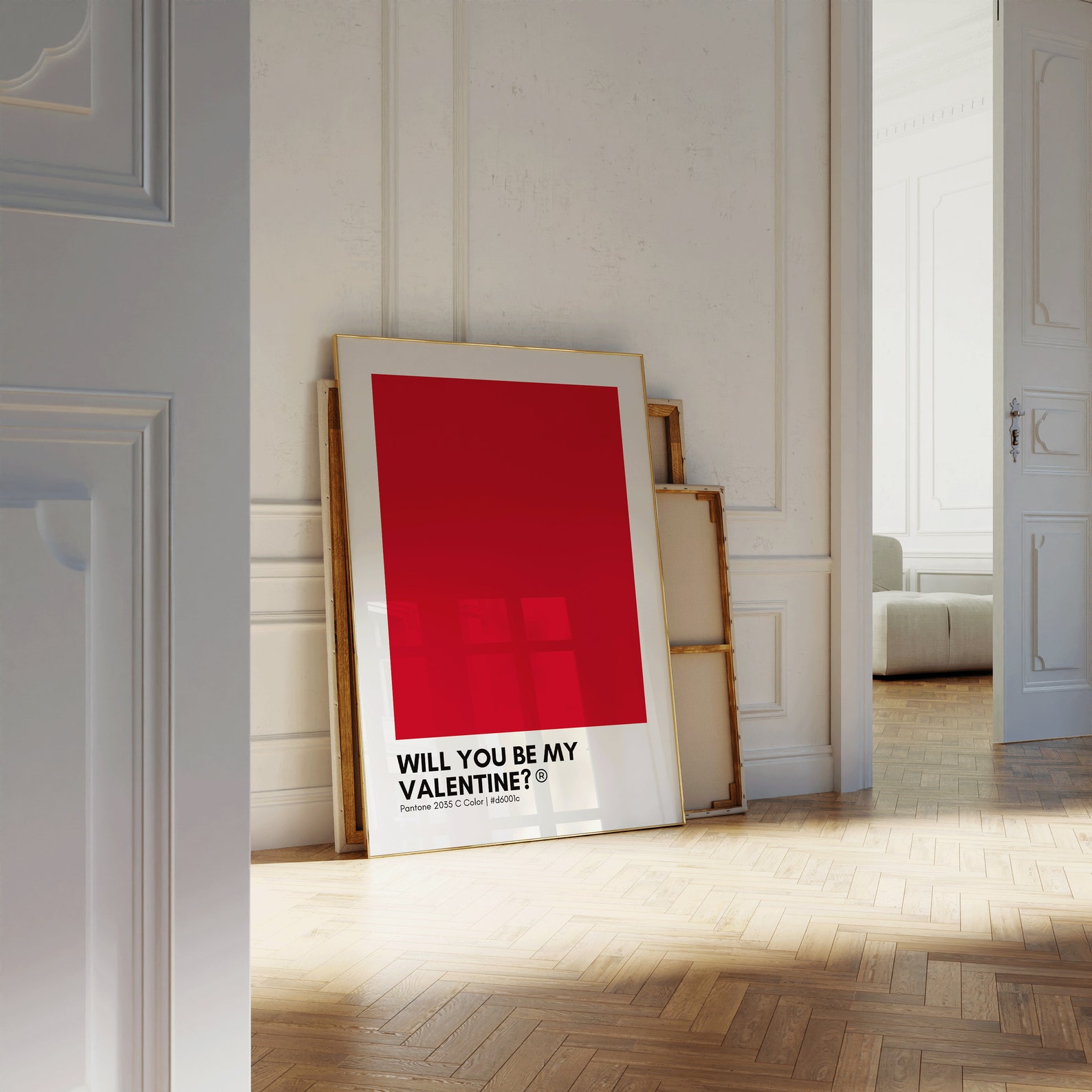 Will You Be My Valentine Red Pantone, RED Pantone Print Poster ...