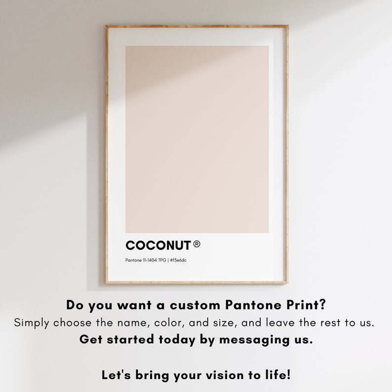 Coconut Beige Pantone Print, Beachy Home Decor (digital Download ...