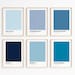 Pantone BLUE Wall Art Printable Bundle, Set of 6 Prints Blue, Pantone ...