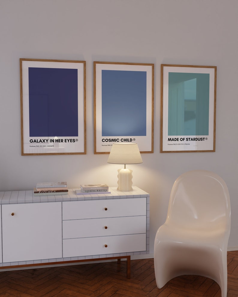 Pantone COSMIC SPACE Collection Wall Art Printable Bundle, Set of 6 ...