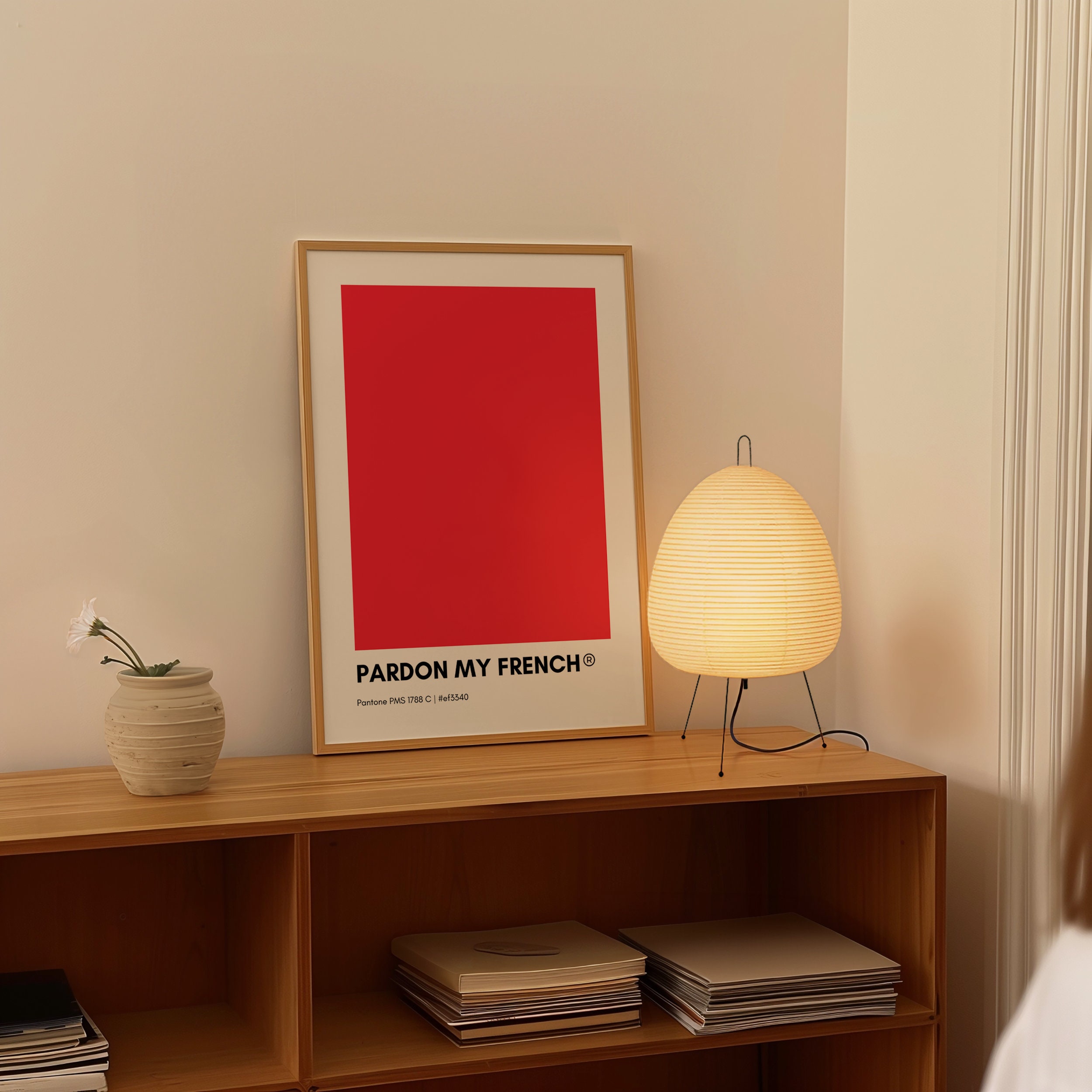 Pardon My French Pantone, RED Pantone Print Poster, Red Pantone Wall ...