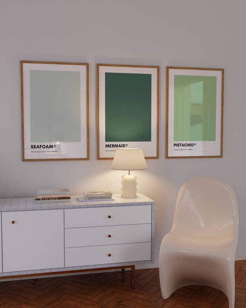 Mermaid Green Pantone, GREEN Pantone Print Poster, Green Pantone Wall ...