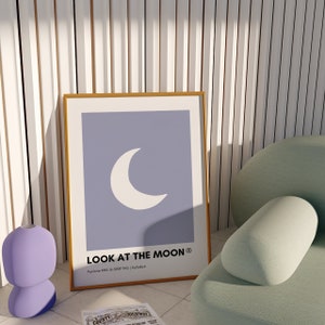 Look at the Moon Pantone, PURPLE Pantone Print Poster, Pantone Wall Art ...