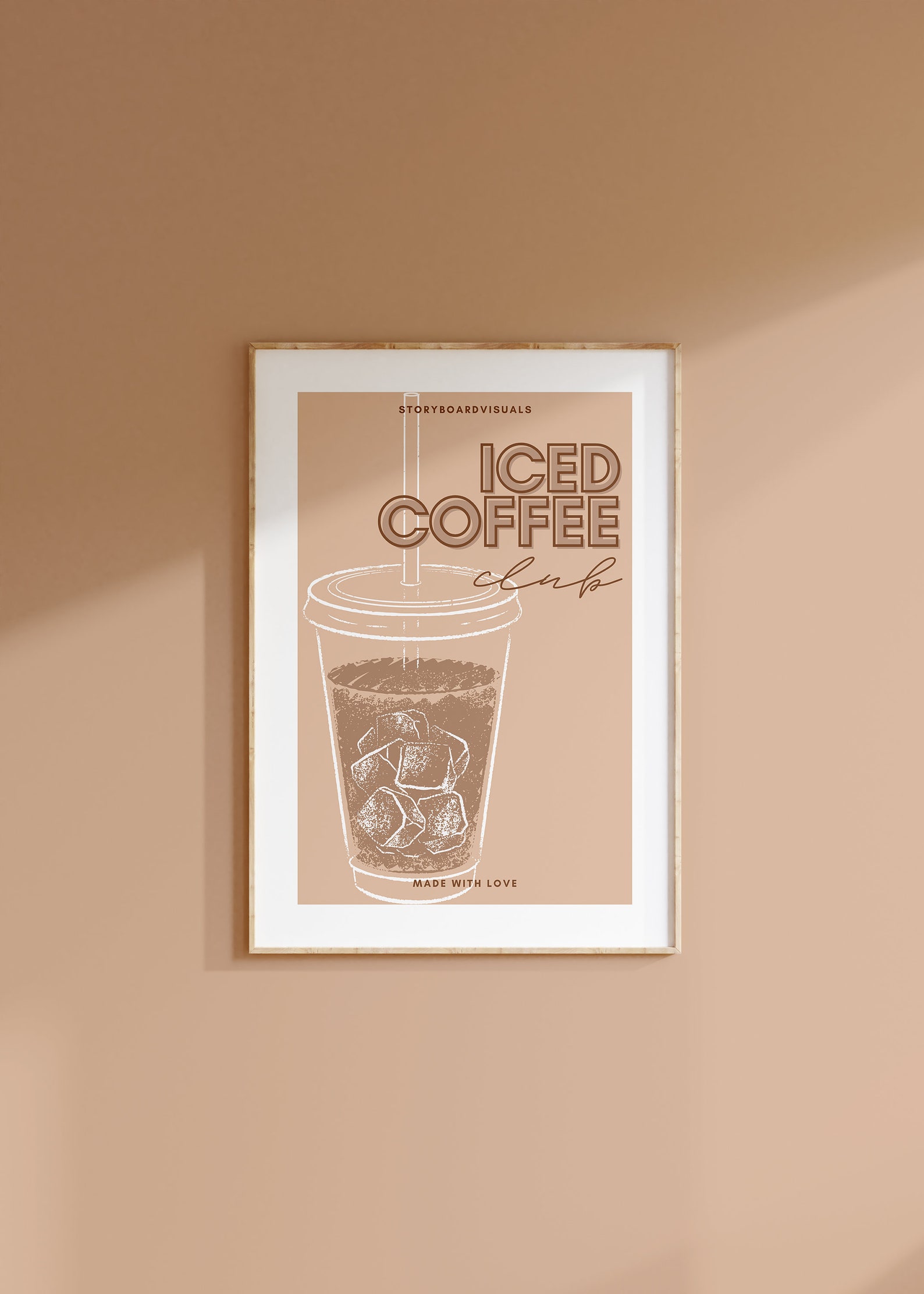 Iced Coffee Poster Print, Iced Coffee Wall Art, Retro Coffee Print ...