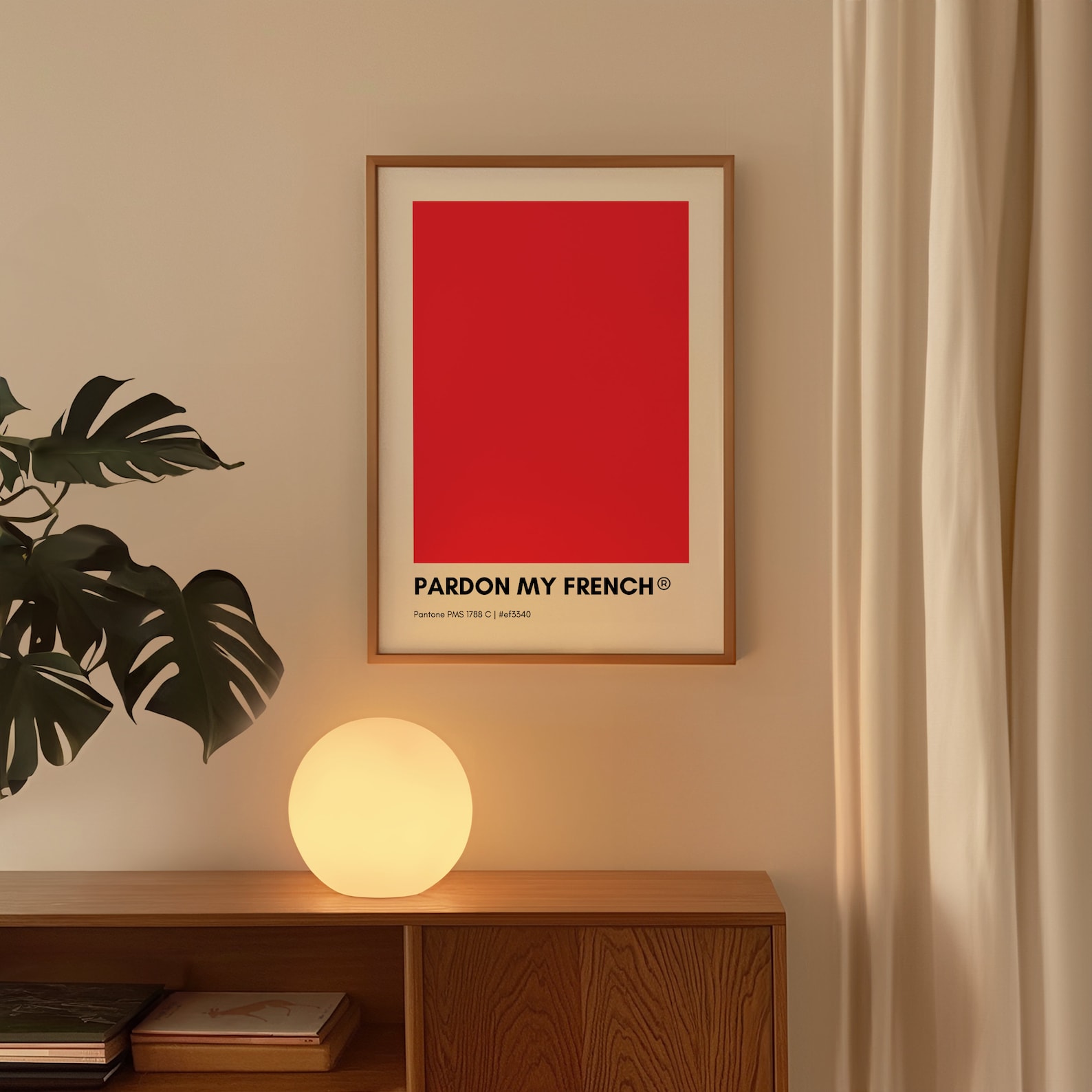 Pardon My French Pantone, RED Pantone Print Poster, Red Pantone Wall ...