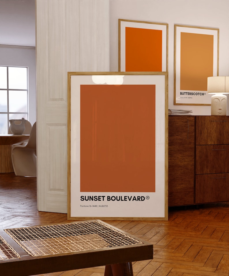 Sunset Blvd Orange Pantone, ORANGE Pantone Print Poster, Orange Pantone ...