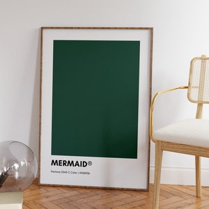 Mermaid Green Pantone GREEN Pantone Print Poster Green - Etsy