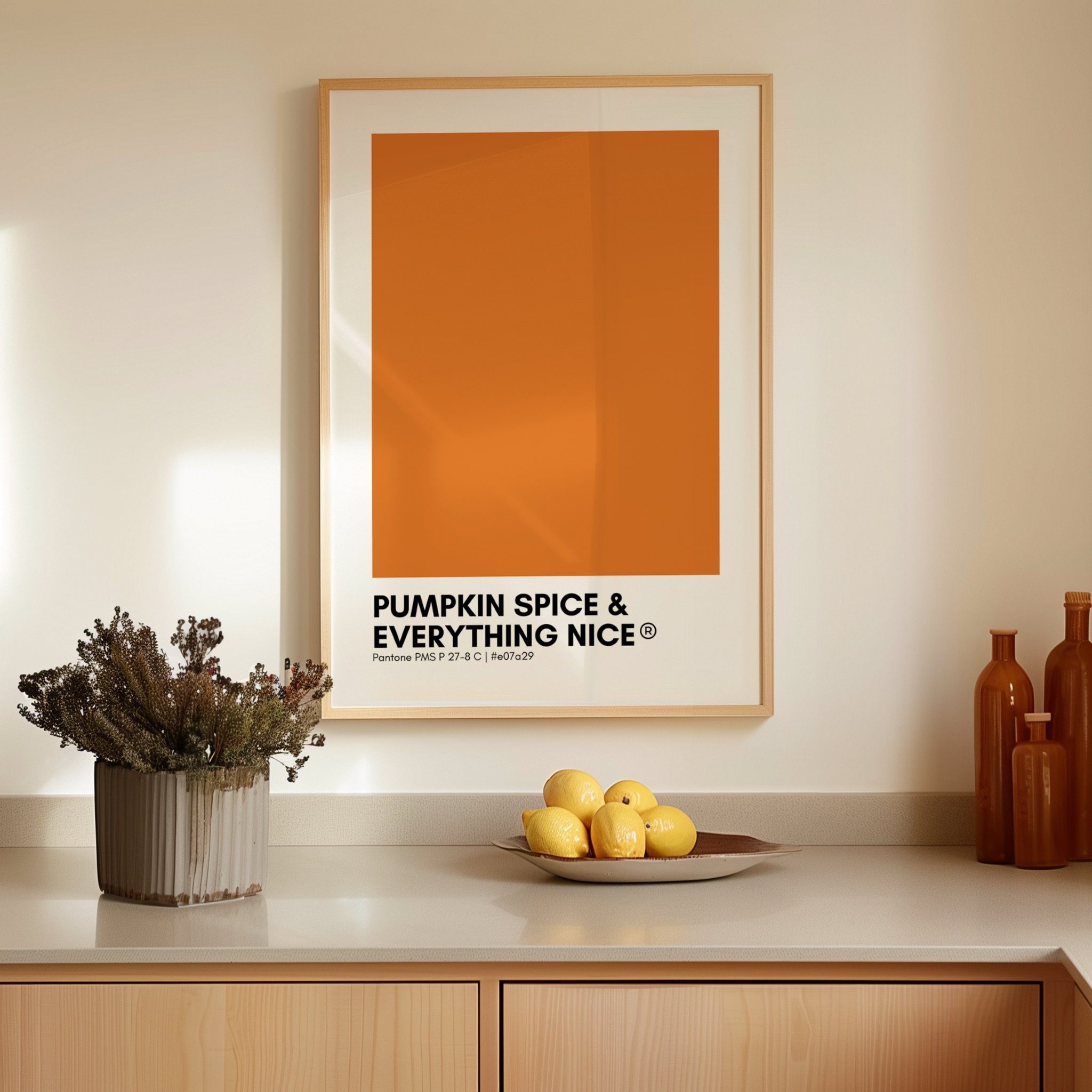 Pumpkin Spice & Everything Nice Pantone, ORANGE Pantone Print Poster ...