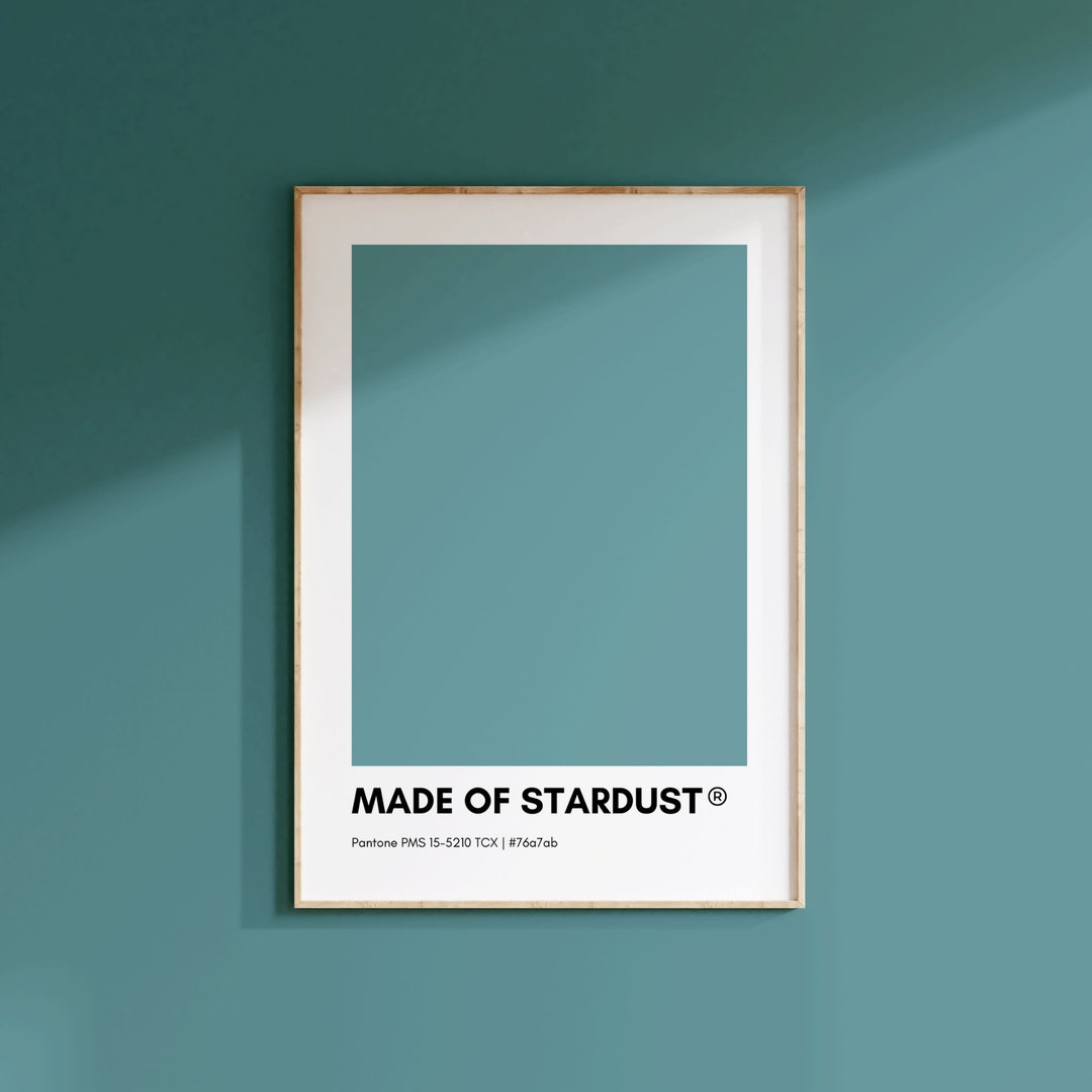 Made of Stardust Pantone, TURQUOISE Pantone Print Poster, Pantone Wall Art Printable, Pantone ...