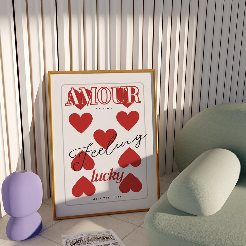 AMOUR Poster Printable, Aesthetic Poster, Retro Magazine Poster, 9 of ...