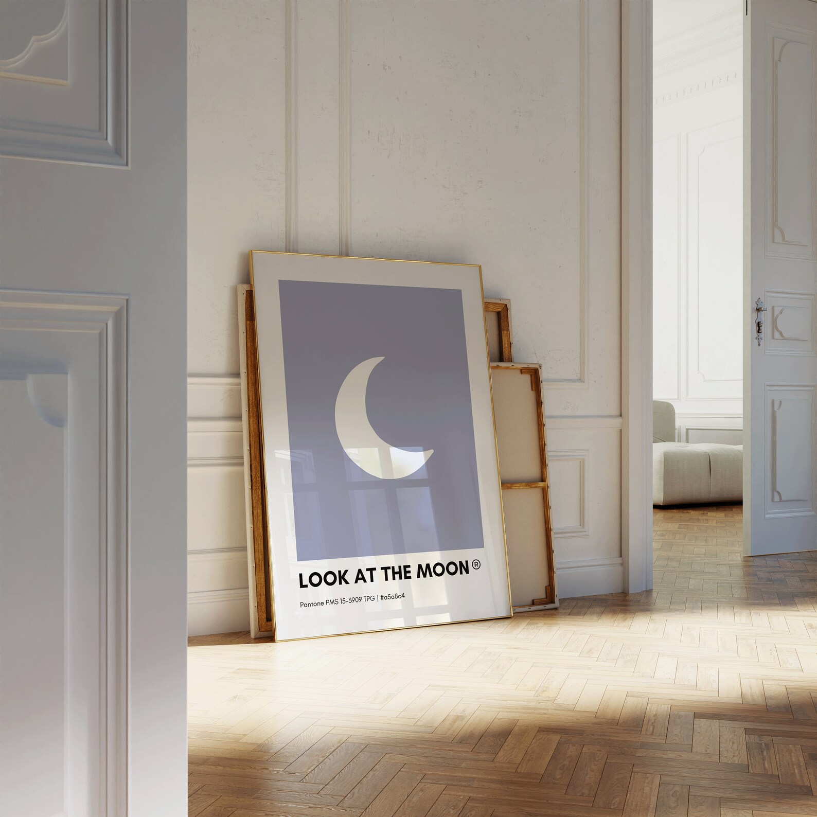 Look at the Moon Pantone, PURPLE Pantone Print Poster, Pantone Wall Art ...