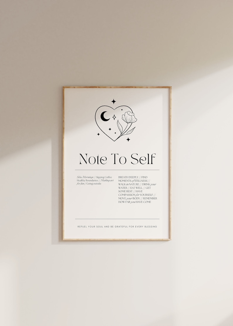 Note to Self Poster, Affirmation Wall Art (digital Download) - Etsy ...