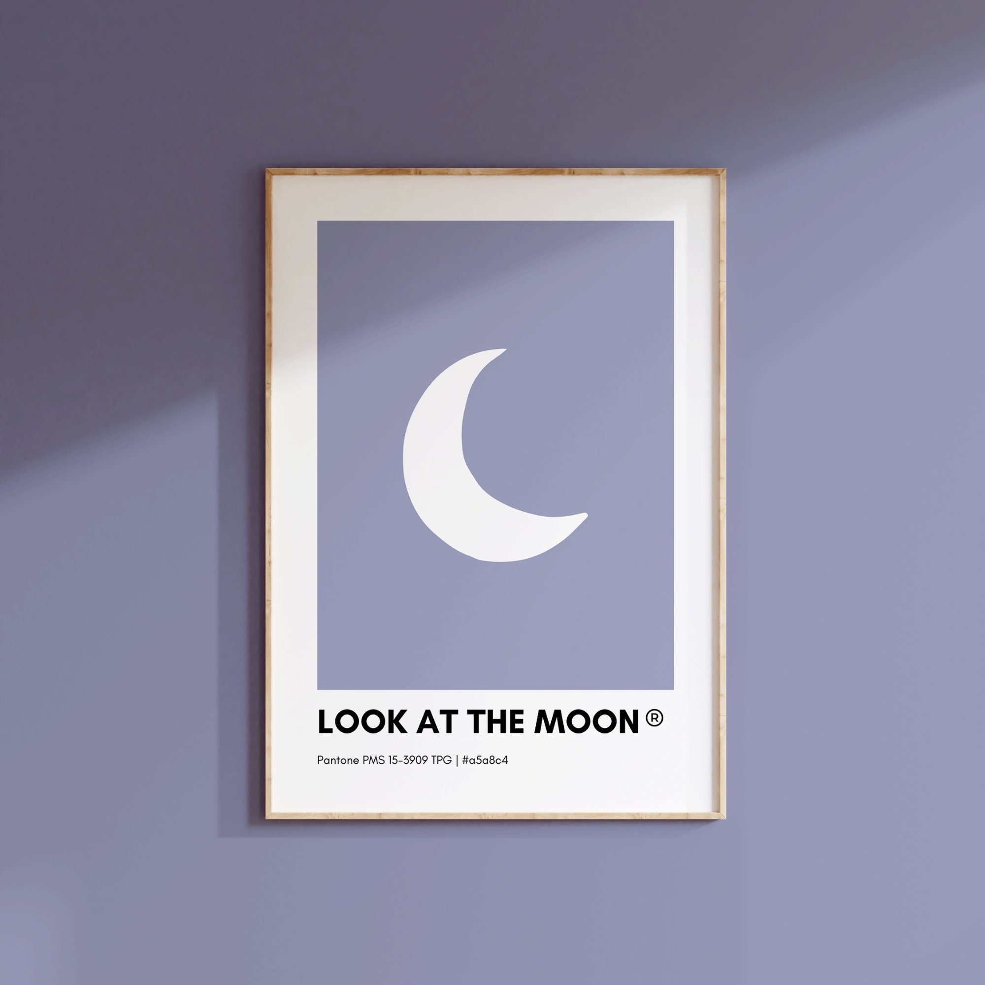 Look at the Moon Pantone, PURPLE Pantone Print Poster, Pantone Wall Art ...