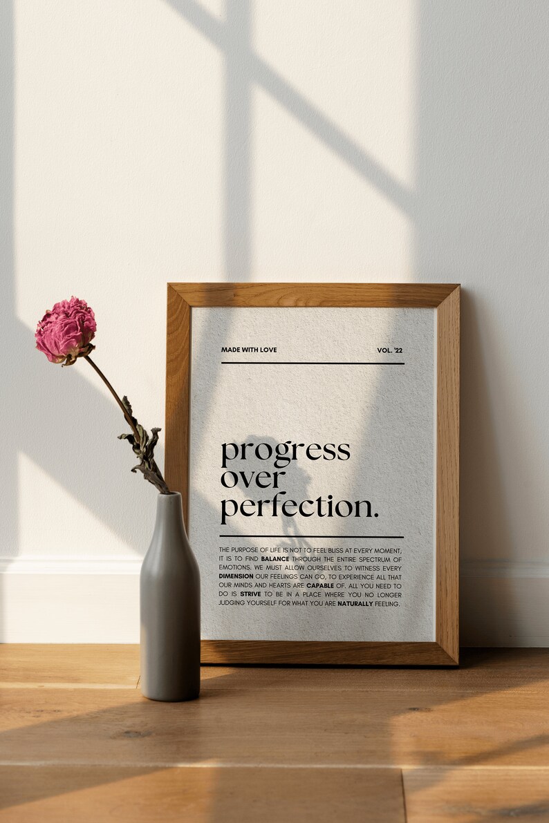 Progress Over Perfection Self-care Affirmation Printable - Etsy