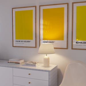 Pantone YELLOW Wall Art Printable Bundle, Set of 6 Prints Yellow ...