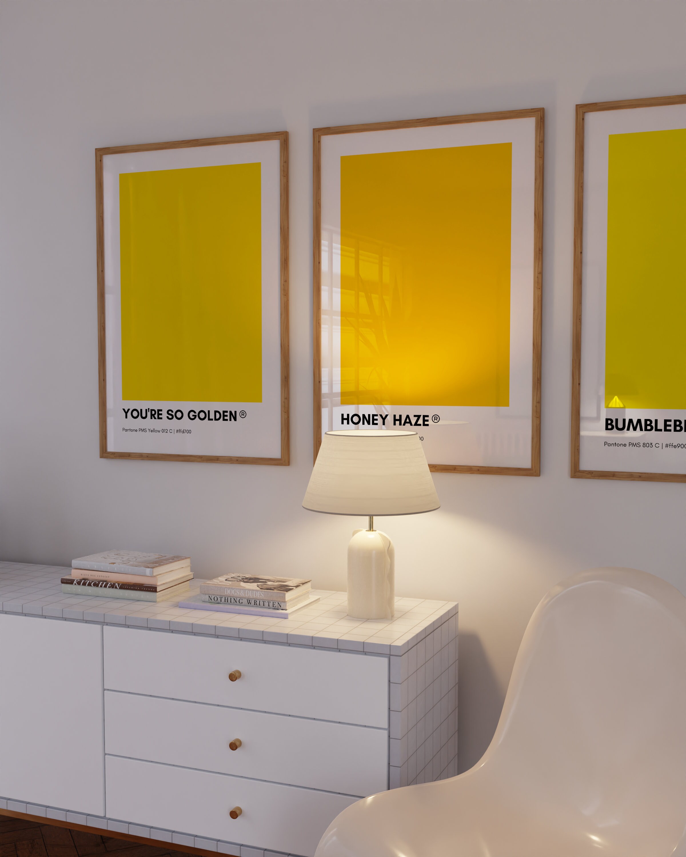 Pantone YELLOW Wall Art Printable Bundle Set of 6 Prints Yellow Pantone ...