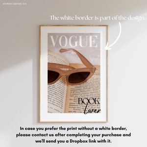 Vogue Book Poster Printable Book Lover Aesthetic Poster - Etsy