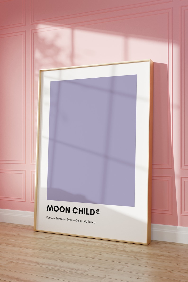 Moon Child Purple Pantone, PURPLE Pantone Print Poster, Purple Pantone ...