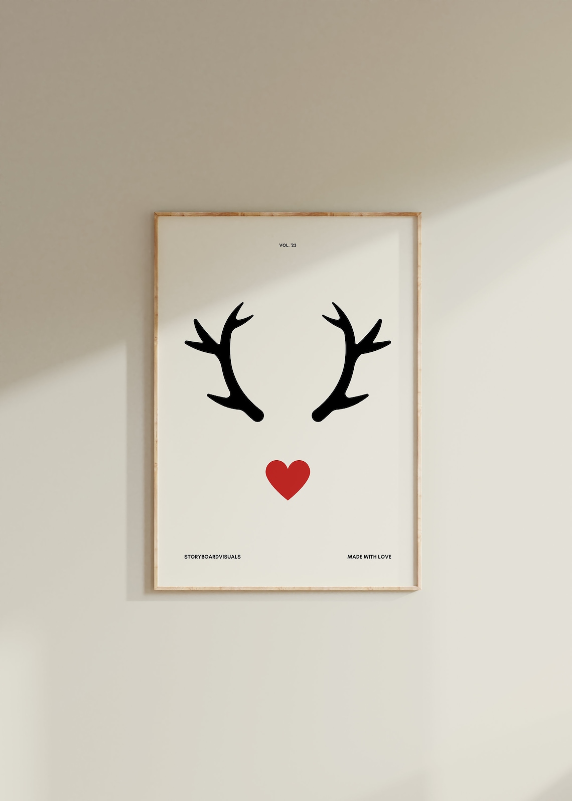 Rudolf Printable, Christmas Wall Art, Modern Holiday Decor, Christmas ...