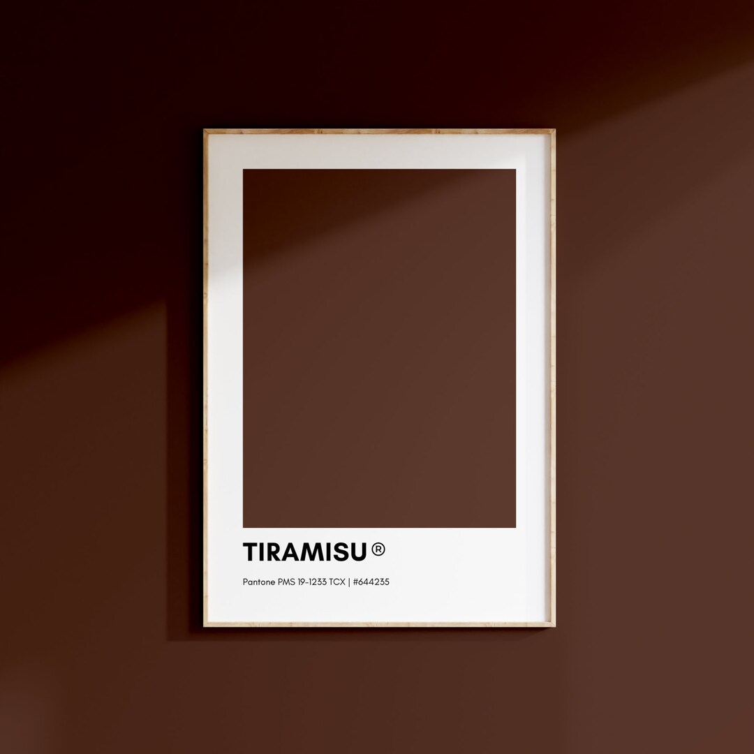 Tiramisu Pantone, BROWN Pantone Print Poster, Tiramisu Pantone Wall Art ...
