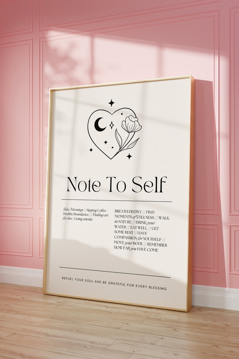 Note to Self Poster, Affirmation Wall Art (digital Download) - Etsy ...