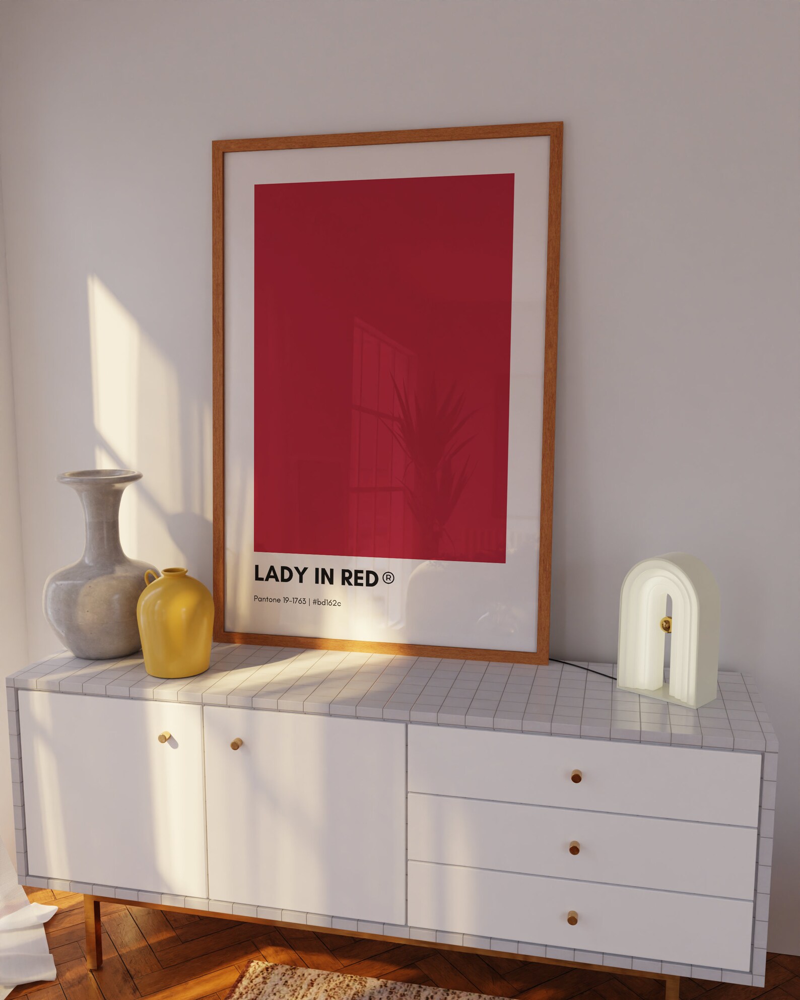 Lady in Red Pantone, RED Pantone Print Poster, Red Pantone Wall Art ...