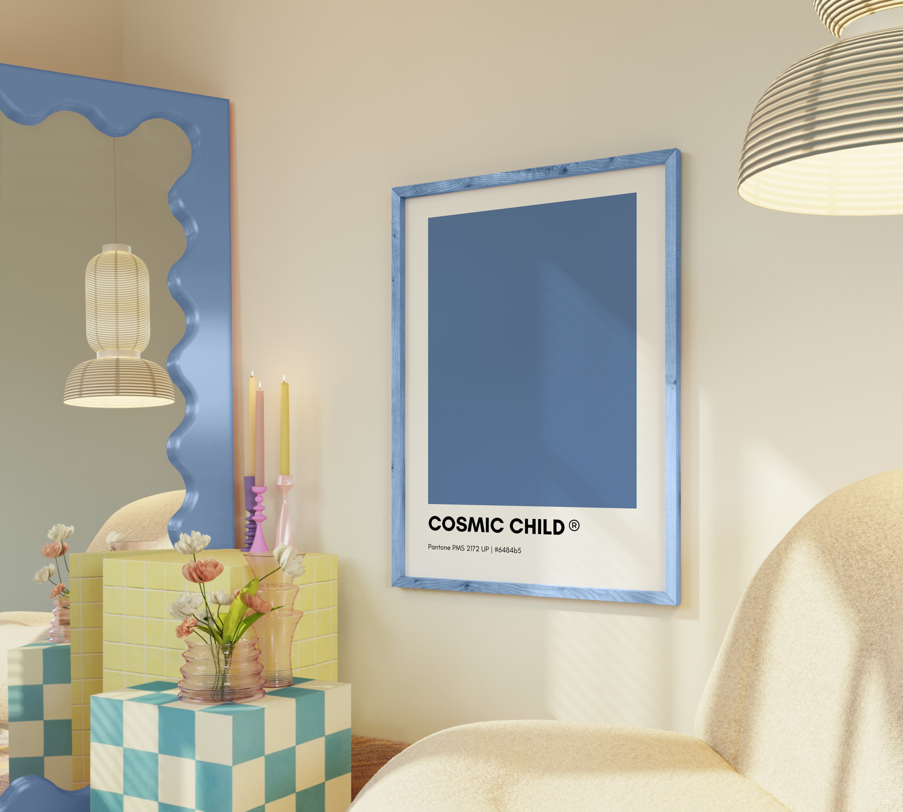 Cosmic Child Pantone, BLUE Pantone Print Poster, Pantone Wall Art ...