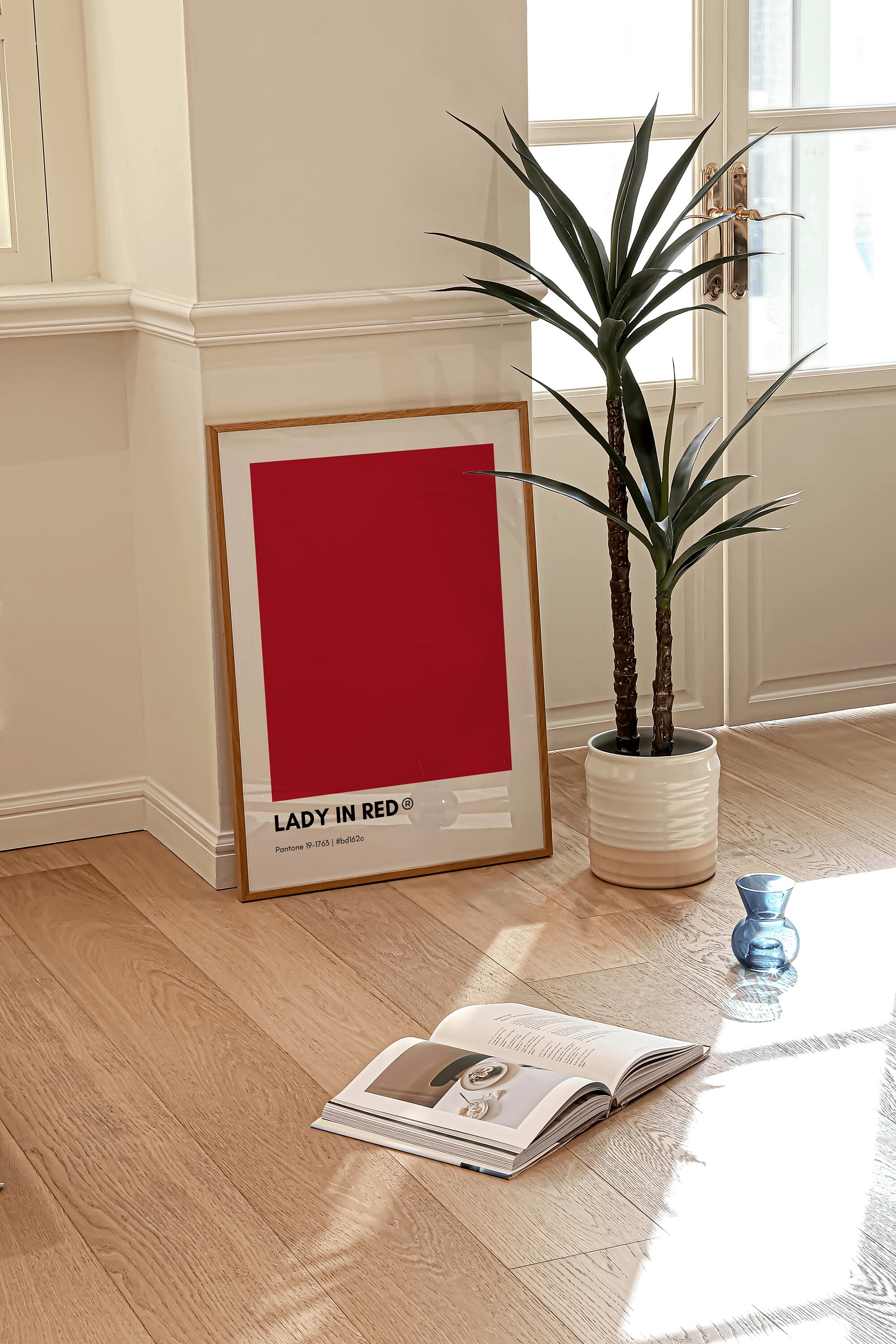 Lady in Red Pantone, RED Pantone Print Poster, Red Pantone Wall Art ...