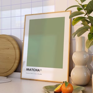 Matcha Green Pantone, GREEN Pantone Print Poster, Green Pantone Wall ...