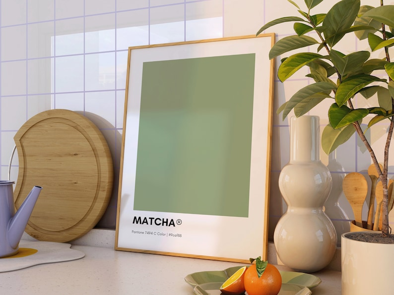 Matcha Green Pantone, GREEN Pantone Print Poster, Green Pantone Wall ...
