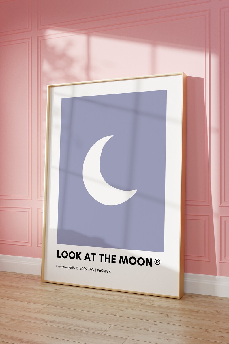 Look at the Moon Pantone, PURPLE Pantone Print Poster, Pantone Wall Art ...