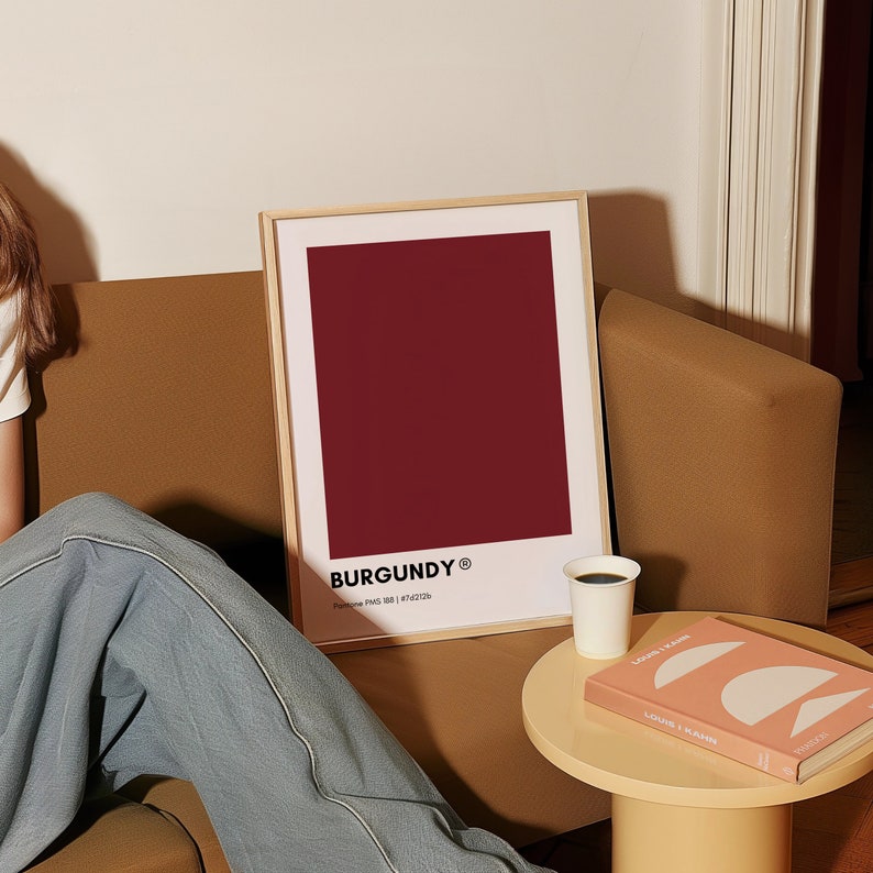 Burgundy Pantone, RED Pantone Print Poster, Red Pantone Wall Art ...