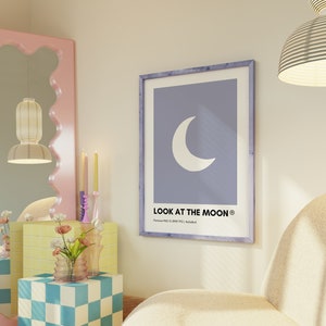 Look at the Moon Pantone, PURPLE Pantone Print Poster, Pantone Wall Art ...