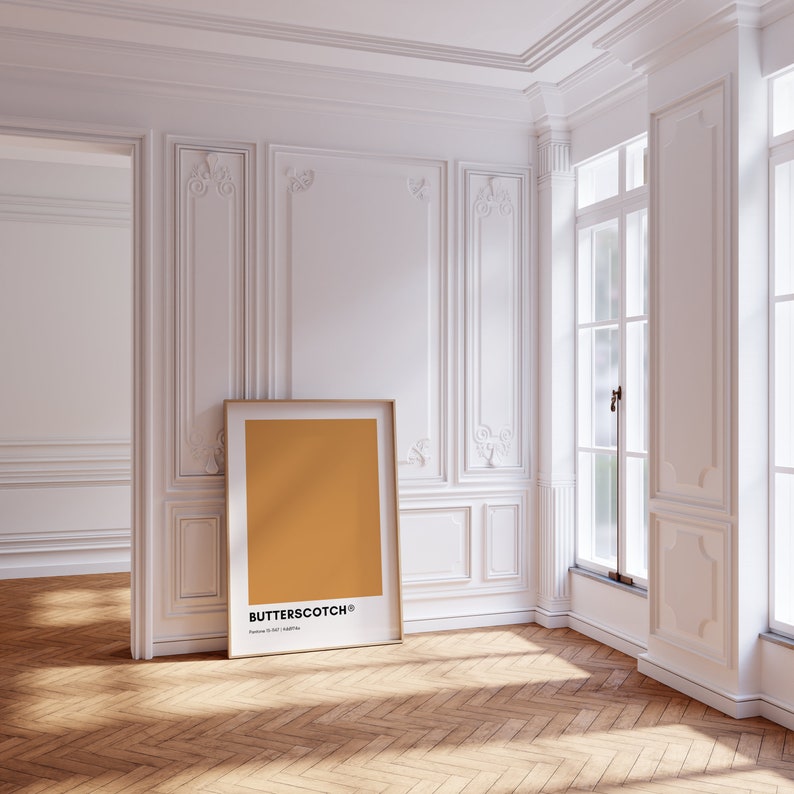 Butterscotch Pantone, ORANGE Pantone Print Poster, Orange Pantone Wall ...