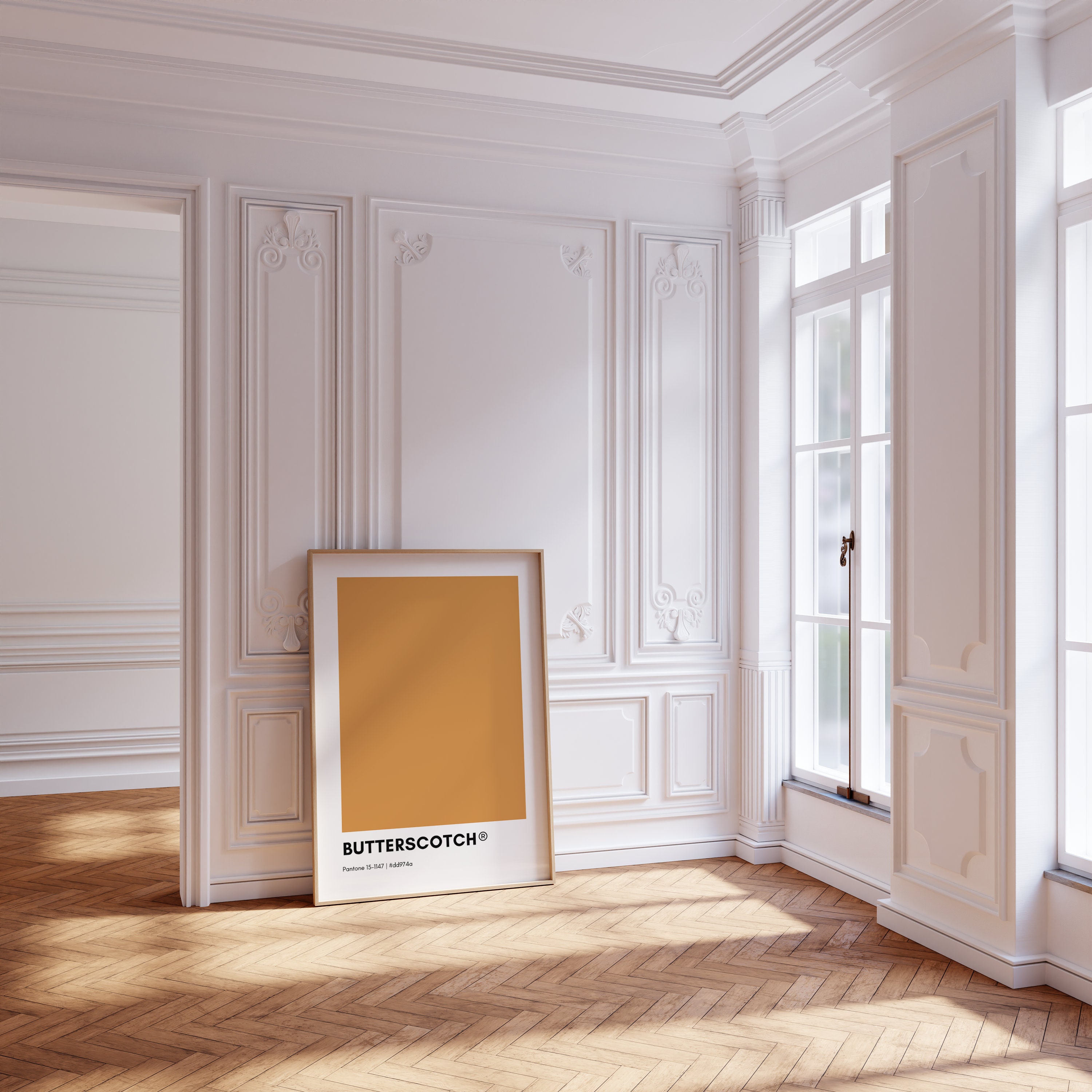 Butterscotch Pantone, ORANGE Pantone Print Poster, Orange Pantone Wall ...