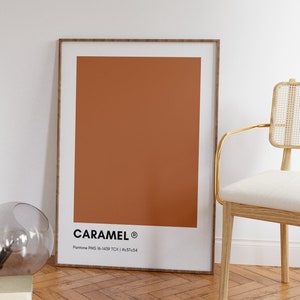 Caramel Pantone, ORANGE Pantone Print Poster, Caramel Pantone Wall Art ...